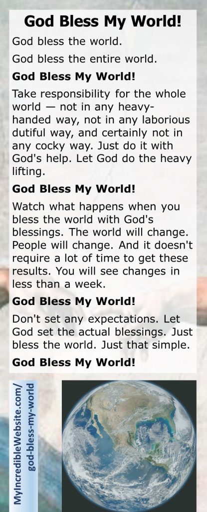 God Bless My World – My Incredible Website
